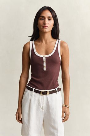 GANT Damen Geripptes Tanktop (XXL) FRESH SOIL