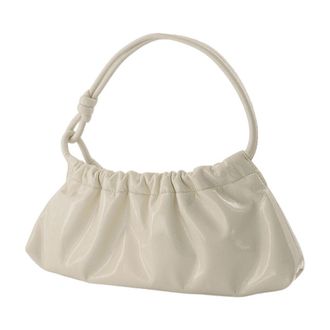 Nanushka Womens Valerie Bag Cream Patent Vegan Leather Beige Synthetic Shoulder-hobo-bags