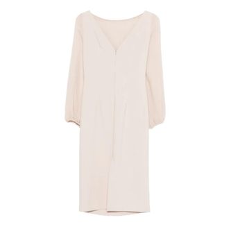 D.exterior Mini-Kleid mit Drapierung und langen &Auml;rmeln - - Dresses - Damen - Beige - XL