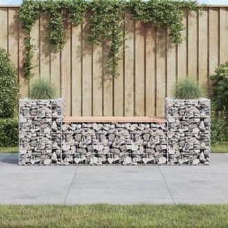 vidaXL Vidaxl - Gartenbank aus Gabionen 183x41x60,5 cm Massivholz Douglasie