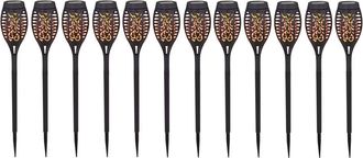 Globo Lighting Solar Flammen Fackeln Gartenleuchte Solarlicht im Freien Solarfackeln für Außen Flamme Solarleuchten Fackel für Außen, Feuereffekt, 12x LED, DxH 7,5x5