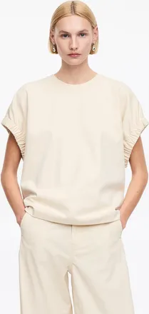 Arket T-Shirt Mit Gerafften &Auml;rmeln -Beige