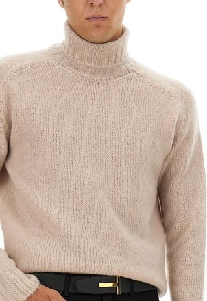 Tom Ford Wool-Mohair Blend Turtleneck - Beige