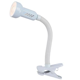 Globo Lighting Klemmleuchte Flexo Schreibtischleuchte wei&szlig; Klemmlampe Leseleuchte beweglich, Metall Kunststoff, 1x E14 Fassung, H max. 48 cm