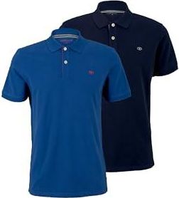 Tom Tailor Lot de 2 polos piqués basiques pour homme, Sky Captain/Advanced Blue, XXXL