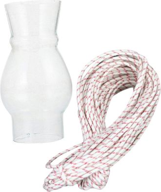 SOLUSTRE Multifunktionale Petroleumlampe mit Glasabdeckung &Ouml;llampe mit 5m Baumwoll Docht Transparente Glas Petroleumlampe f&uuml;r Zuhause und Dekoration