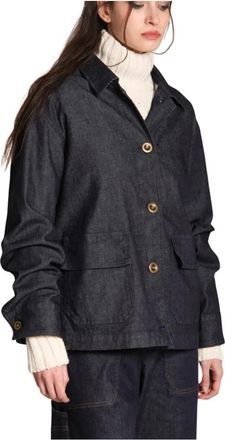 Mason's Femme, Vestes, Bleu, Taille: 36 FR Veste en denim stretch pour femme en bleu marine