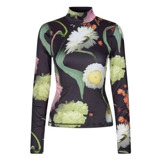 Stine Goya Gemustertes Turtleneck Jersey Top - - Tops - Damen - Mehrfarbig - XS/S