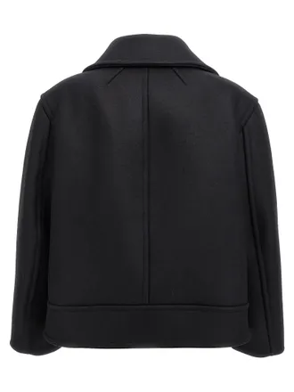 Saint Laurent Womens Black Virgin Wool Coat Clothing