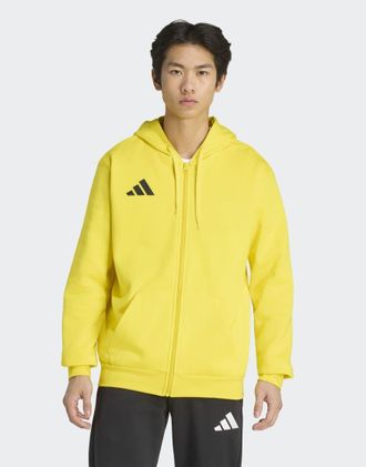 adidas Entrada26 - Sweat &agrave; capuche zipp&eacute; - Jaune &eacute;quipe / noir