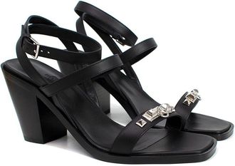 Herm&egrave;s Black Leather Ivresse Sandals Size 39