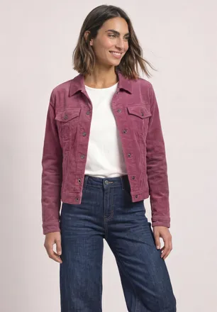 Street One Cordjacke STREET ONE, Damen, Gr. 34, rosa (schwarz clouded blush), Cord, 98% Baumwolle, 2% Elasthan, unifarben, regular fit normal, ohne Ausschnitt, B