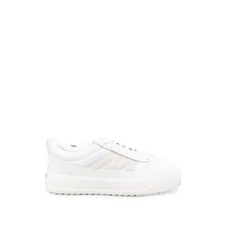 Moncler Homme, Chaussures, Blanc, Taille: 43 EU Baskets &agrave; semelle ray&eacute;e avec logo gaufr&eacute;