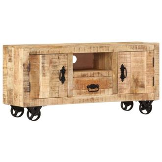 vidaXL Vidaxl - Meuble tv Bois de manguier brut 110x30x50 cm