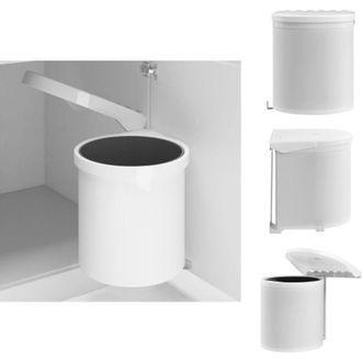 vidaXL Vidaxl - M&uuml;lltonnen & Abfalleimer - Living K&uuml;chen-Einbau-M&uuml;lleimer Kunststoff 8 l - Wei&szlig;