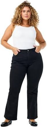 Zizzi Jean femme grandes tailles Ellen Bootcut taille haute taille 42-60, Noir, 54W / 32L