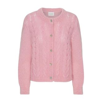 Americandreams Frankie Zopfstrick-Cardigan - - Knitwear - Damen - Rosa - L