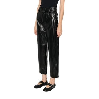 Twinset Femme, Pantalons, Noir, Taille: 38 FR Pantalon en cuir
