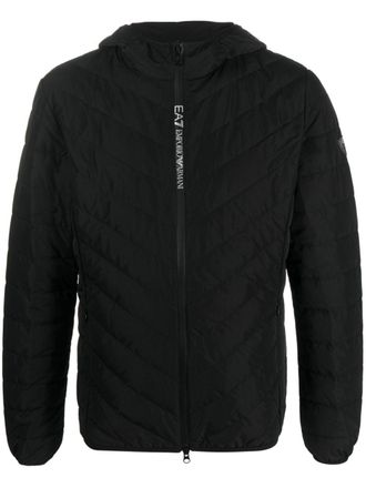 Emporio Armani veste matelass&eacute;e &agrave; capuche - Noir