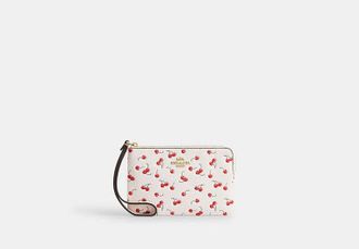 Coach Tasche Mit Handschlaufe, Rundumrei&szlig;verschluss Und Kirschprint