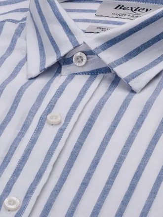Bexley Edibert - Chemise homme chambray bleu vintage et blanc