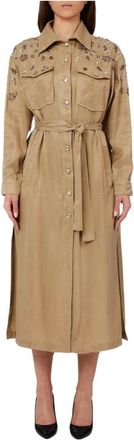 Liu Jo Femme, Robes, Beige, Taille: 36 FR Robe chemise