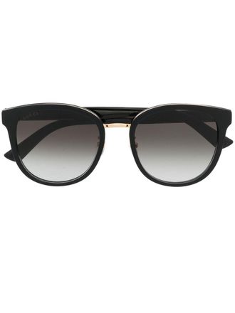 Gucci lunettes de soleil &agrave; monture ronde - Noir