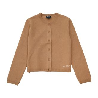 A.P.C. Brauner Cardigan-Pullover aus Merinowolle - - Knitwear - Damen - Braun - S