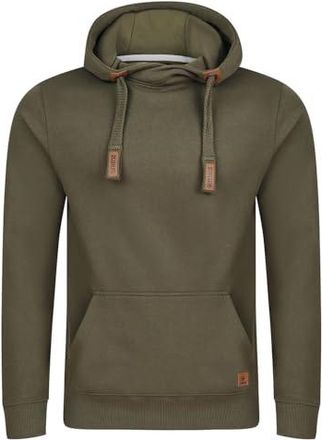 Riverso Riverso RIVniklas Pull à Capuche pour Homme avec Capuche et Poche Kangourou, col croisé régulier, uni, Coton, Gris, Marron, Vert, Rouge, Bleu, Noir, S