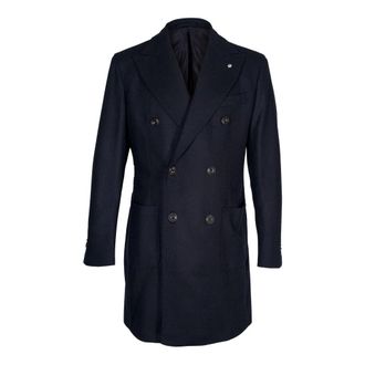 L.B.M. 1911 L.b.m. 1911, Homme, Manteaux, Bleu, Taille: L Manteau Crois&eacute;