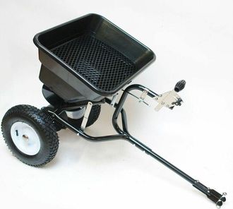 Dema Dema - Streuwagen Streusalz Anh&auml;nger D&uuml;ngerstreuer Streuer f&uuml;r Rasentraktor 45 Liter