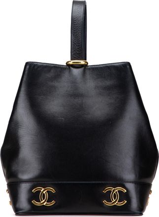 Chanel Black Triple CC Lambskin Bucket Bag
