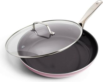 Blue Diamond 30,5 cm antihaftbeschichtete Bratpfanne mit Deckel, diamantinfundierte Keramik-Antihaft-T&ouml;pfe und Pfannen, PFAS- und PFOA-frei, sp&uuml;lmaschinen- und ofe