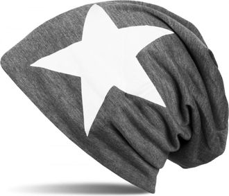 styleBREAKER M&uuml;tze Beanie mit Stern Print