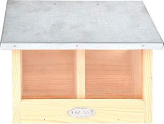 Esschert Design Eichhörnchen Futterhaus doppelt aus, 25,3 x 17,6 x 18,7 cm, Nistkasten, Futterstation mit Zinkdach, witterungsbeständig
