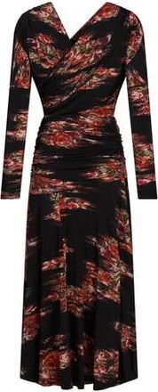 Ganni Robe longue fronc&eacute;e &agrave; fleurs