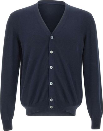 Gran Sasso Homme, Pulls, Bleu, Taille: 2XL V-Neck Cardigan