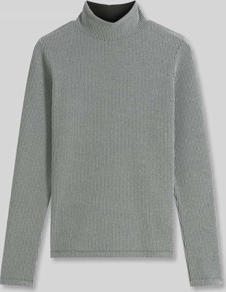 HUGO BOSS Langarmshirt mit schimmerndem Rippstrick-Design