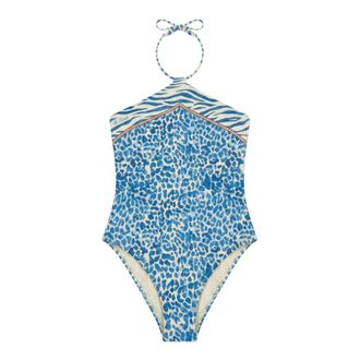 MC2 Saint Barth Femme, Maillots de bain, Bleu, Taille: 42 FR Meryem Foulard Bandeau One Piece Swimsuit
