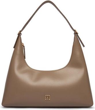 Calvin Klein Handtasche Emblem Hw Lthr Shoulder Bag LV04F3262G Beige