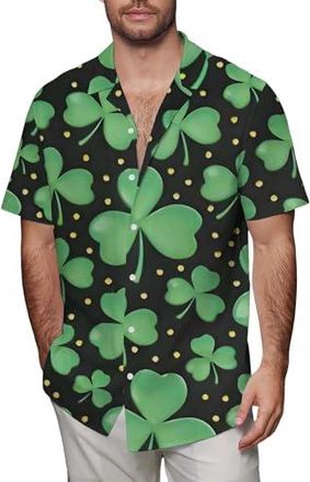 Generic Chemises de bowling vintage boutonn&eacute;es &agrave; manches courtes pour homme pour la Saint-Patrick, Vert 3 2, 4XL