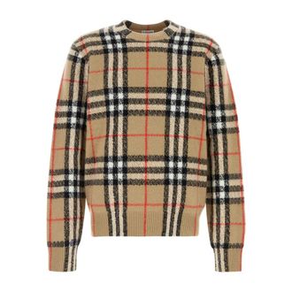 Burberry Check Kaschmir Pullover - - Knitwear - Herren - Beige - XL