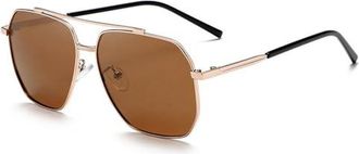 Generic Lunettes de soleil miroir polarisées pour homme 2026 2024, Cadre doré C4, Taille unique