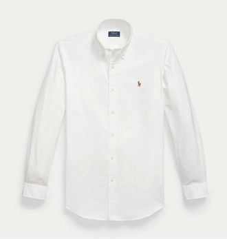 Polo Ralph Lauren Homme, Chemises, Blanc, Taille: M Chemise Oxford Stretch Coupe Sur Mesure