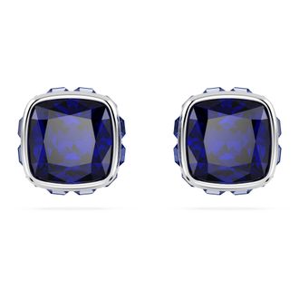 Swarovski Birthstone Ohrstecker September, Blaue und Rhodinierte Ohrringe mit Strahlenden Swarovski Kristallen