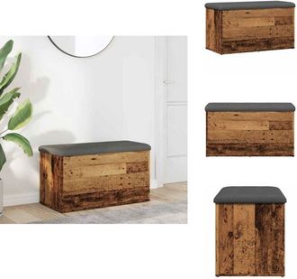 vidaXL Vidaxl - Sitzbank mit Stauraum Altholz-Optik 82x42x45 cm Holzwerkstoff - Sitzbank Mit Stauraum - Sitzb&auml;nke Mit Stauraum - Schuhbank - Bank