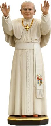 Dolfi Statue Papst Johannes Paul der II H 12cm Heiligenfigur Holz geschnitzt Holzstatue Figur aus Ahornholz