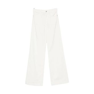 Emporio Armani Weit geschnittene Five-Pocket-Hose aus st&uuml;ckgef&auml;rbtem Cord - - Jeans - Damen - Wei&szlig; - W28