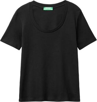Benetton T- Shirt 3ga2d1066, Noir 100, XX-Small Femme