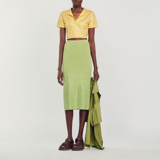 Sandro Kurzer Pullover mit Strassverzierung